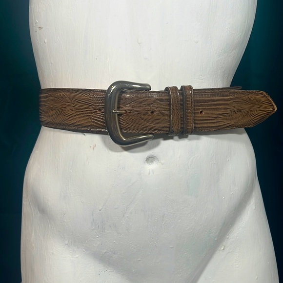 Omega | Accessories | Omega Belt With A Wood Like Texture Brown Style 0 ...
